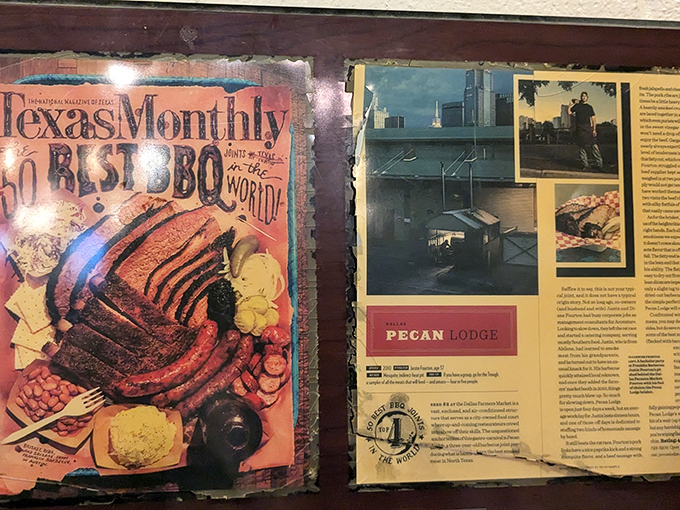 Press clippings that tell the story of barbecue greatness. When Texas Monthly crowns you among the BBQ royalty, you've officially made it.