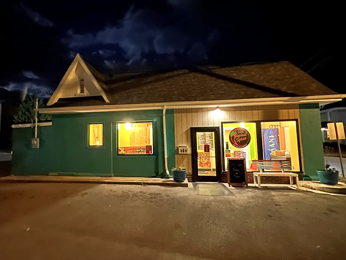 Even at night, Tropical Spice glows with promise. The illuminated sign beckons like a lighthouse guiding hungry travelers to flavorful shores.