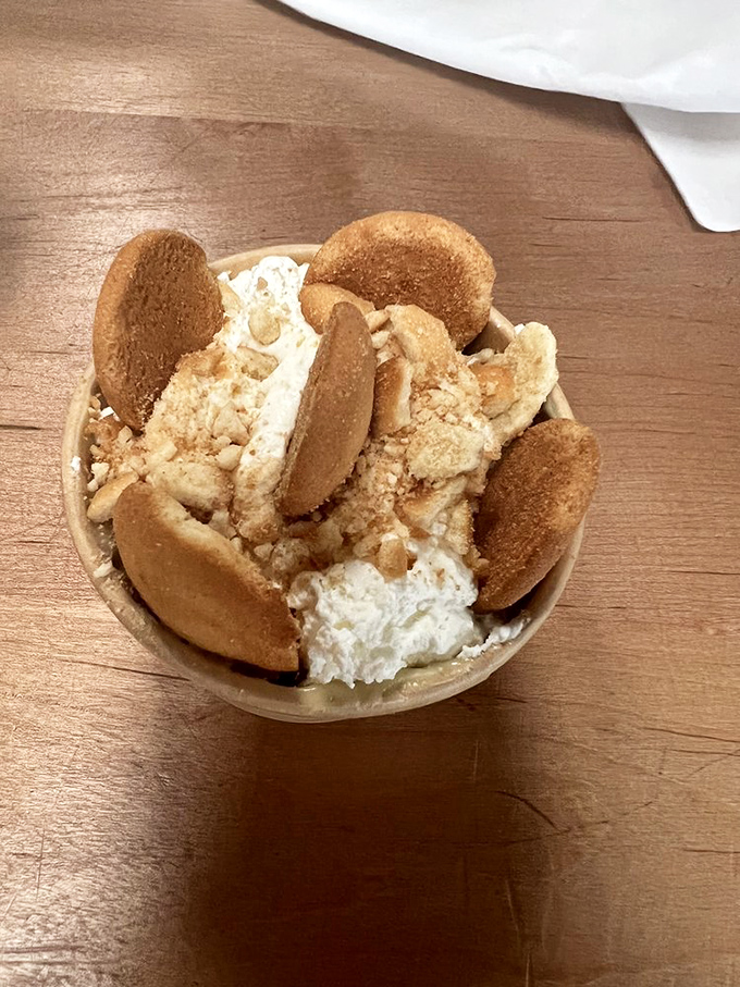 Banana pudding with Nilla wafers &ndash; the dessert equivalent of a warm hug from your grandmother, if your grandmother were a pastry chef.