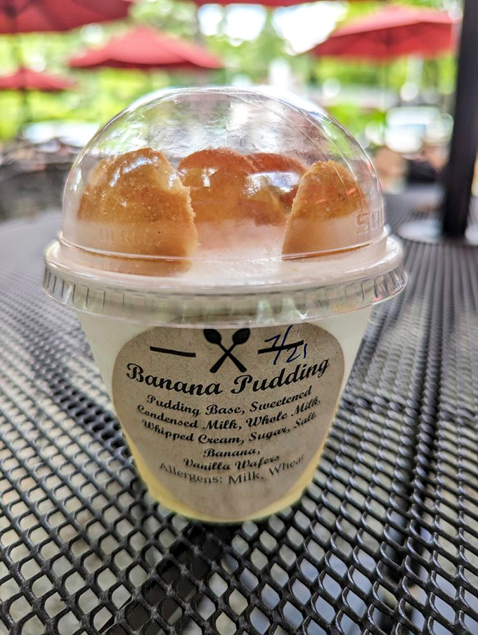 Banana pudding in a cup – the South's answer to tiramisù. A sweet finale that proves simple desserts can deliver complex happiness.