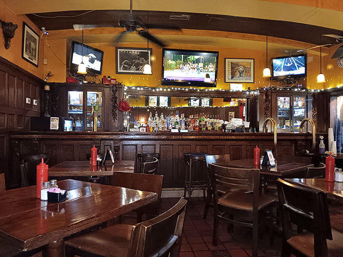 The bar area: where strangers become friends, friends become regulars, and everyone agrees that another round of onion rings is always a good idea.