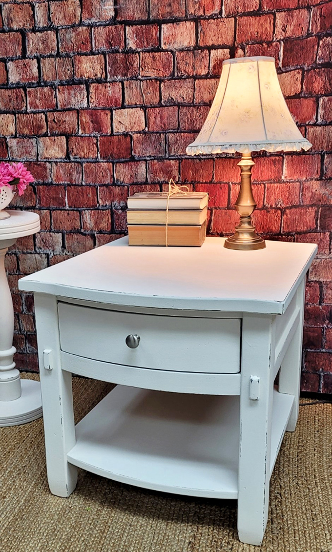 This bedside table once held bedtime stories and morning coffee, ready to anchor new bedroom sanctuaries.
