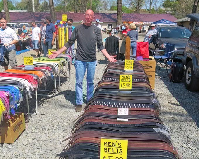 Belt bonanza stretching as far as the eye can see! This leather landscape offers waistline solutions for every fashion emergency.