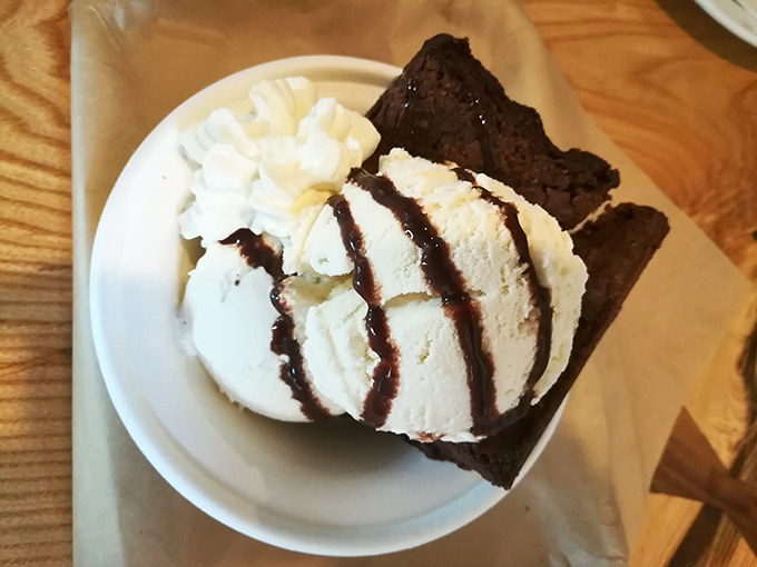 A brownie and ice cream that understands the importance of balance&mdash;like yin and yang, but with chocolate and vanilla, and much more delicious.