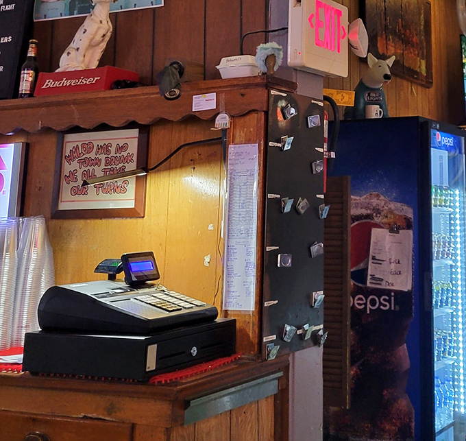 The friendly cashier station where every transaction feels more like a warm welcome than business.