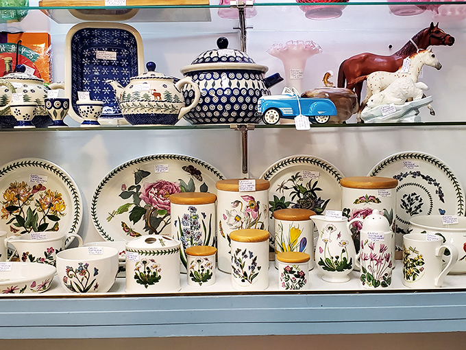 Polish pottery and decorative ceramics arranged with such precision that your grandmother would approve &ndash; and immediately ask about the teapot prices.
