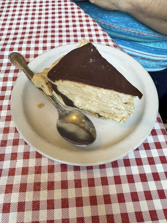 Chocolate peanut butter pie that deserves its own report card—with perfect marks for rich flavor and silky-smooth texture.