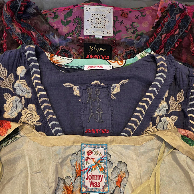 Designer labels tell tales of fashion adventures past. These Johnny Was pieces bring bohemian luxury to Pennsylvania at prices that won't require a second mortgage.