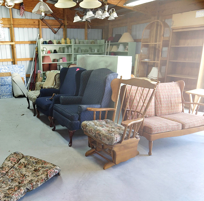 The furniture section: where vintage meets value. These well-loved seats have supported countless conversations and are ready for many more.