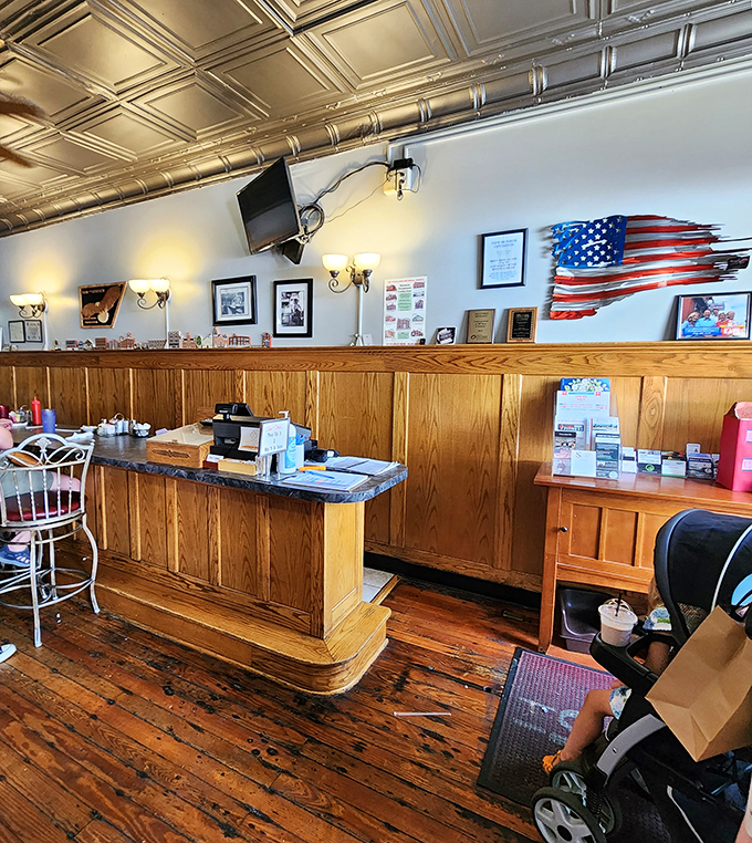 Where the magic happens&mdash;the counter area where orders are taken, coffee is poured, and the occasional life wisdom is dispensed free of charge.