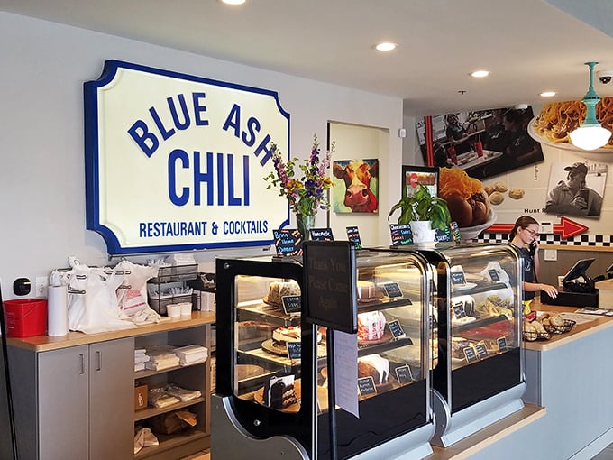 The Blue Ash Chili sign promises "Restaurant & Cocktails," but regulars know it really means "Welcome Home" to generations of loyal customers.