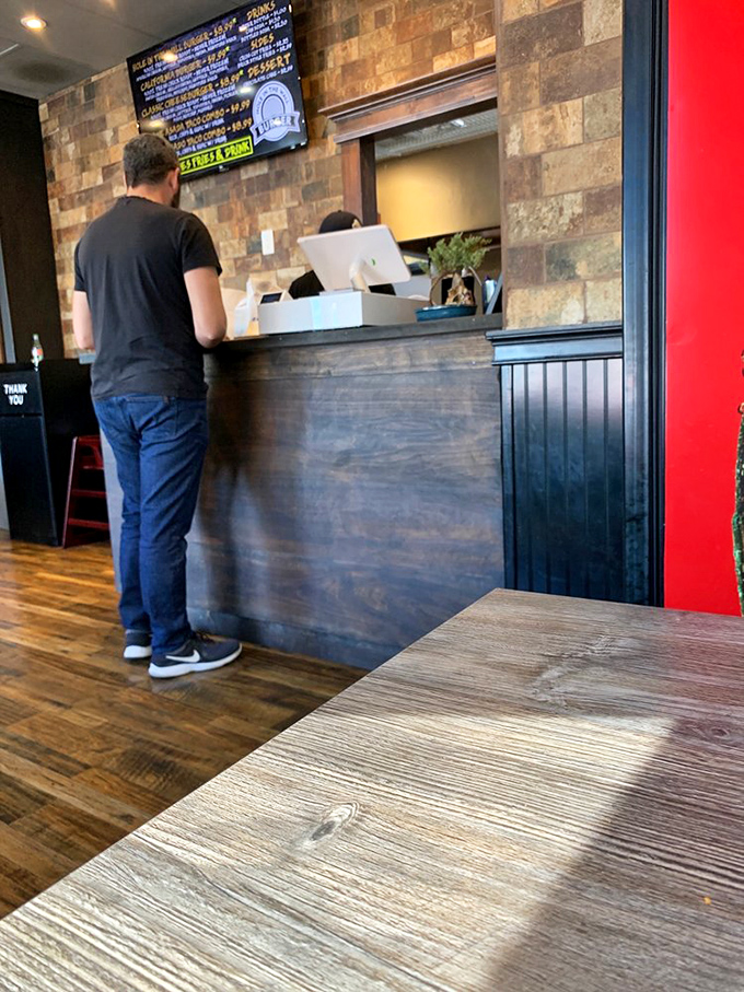 Where the magic happens: a simple counter where orders are placed and burger dreams come true.