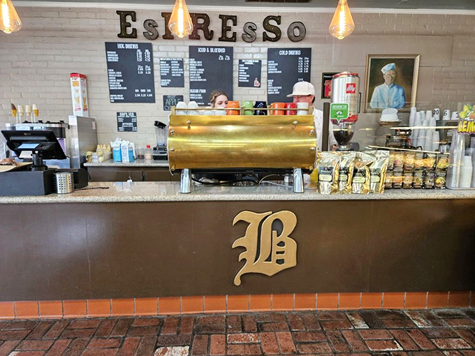 The counter where dreams come true &ndash; gleaming espresso machines and friendly faces ready to enable your Danish pastry addiction.