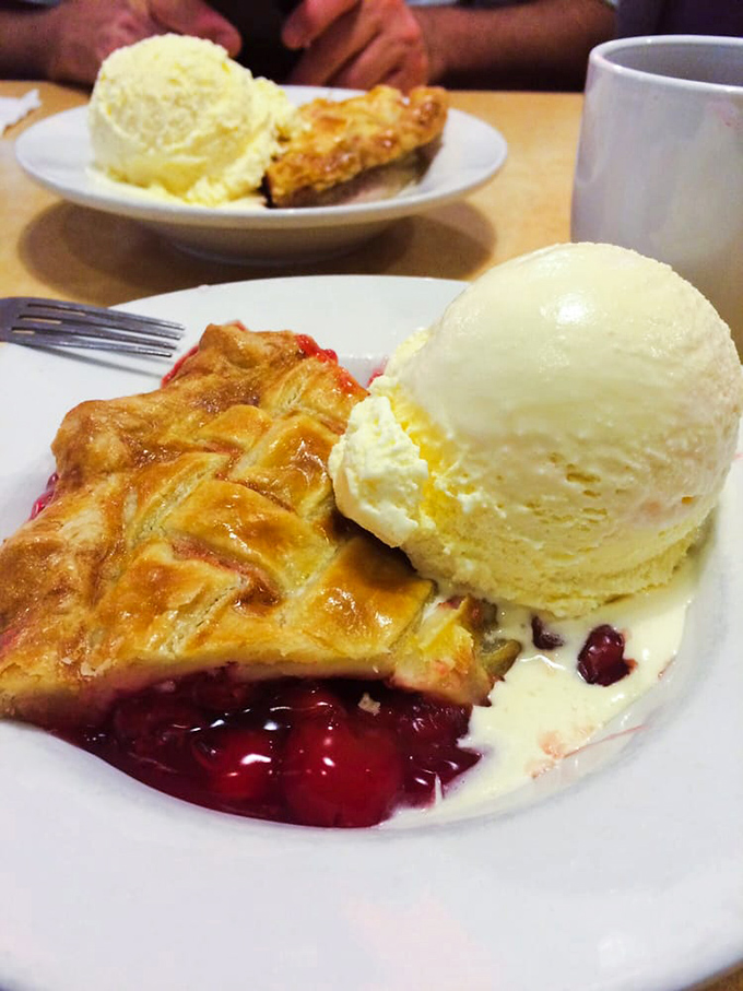 Cherry pie &agrave; la mode&mdash;where fruit technically counts as a serving of produce, making this practically a health food. At least that's what I tell myself.