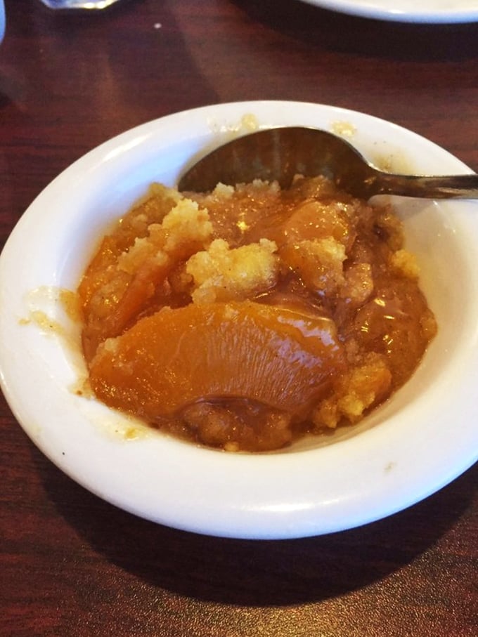 Peach cobbler that makes you understand why the South takes its desserts seriously. Spoon required, sharing optional but not recommended. 