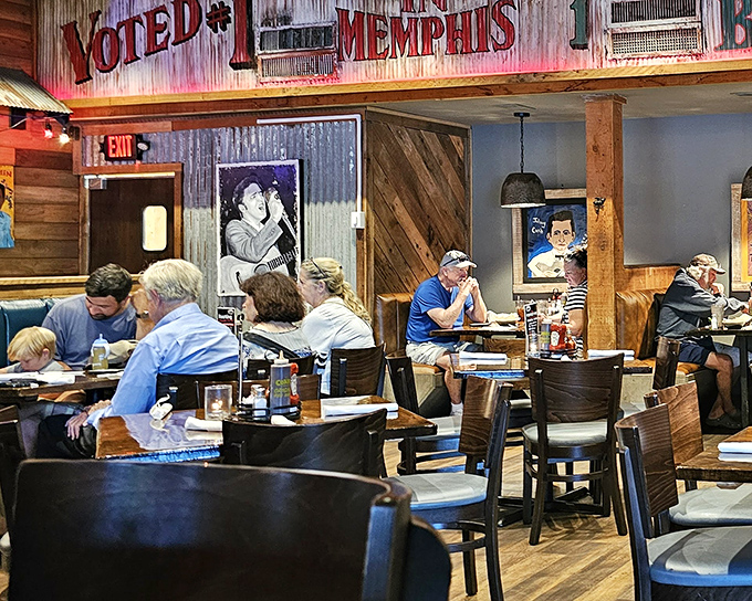 Not just a dining room&mdash;a barbecue sanctuary where memories are made. Those wood panels have absorbed decades of satisfied sighs.