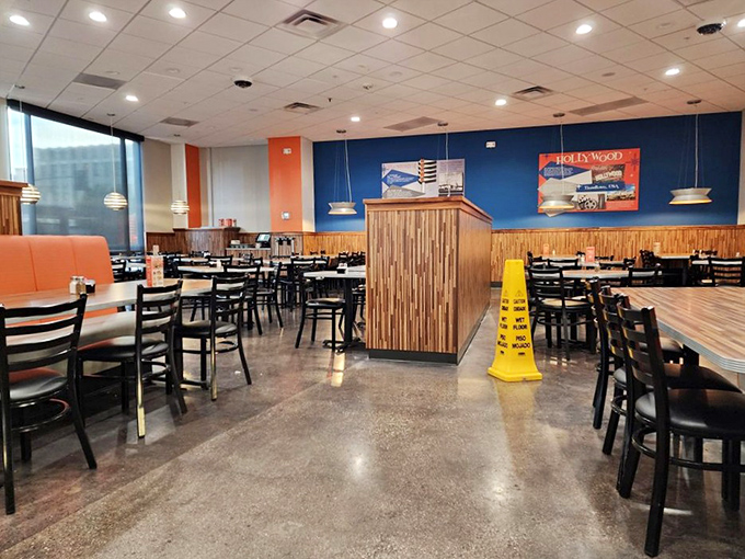 The dining room awaits its next wave of hungry patrons&mdash;a democratic space where everyone from celebrities to construction workers comes for the same great food.