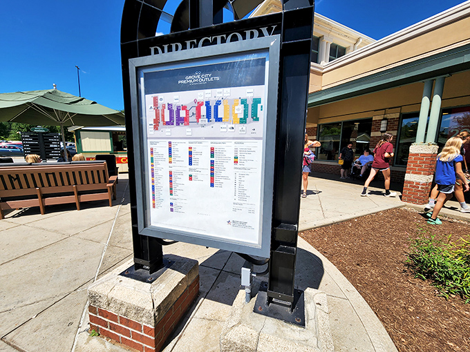 Directory maps become treasure maps guiding shoppers toward their next great bargain hunting adventure.