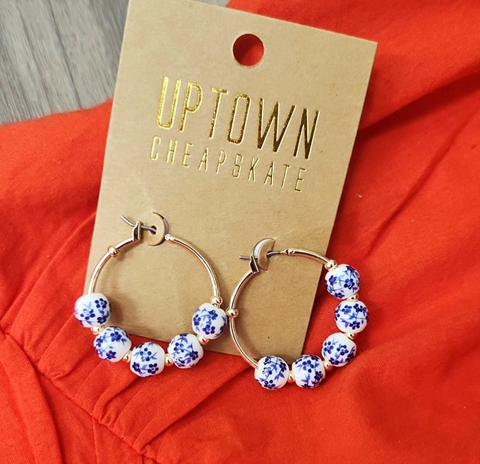 Delicate blue and white hoops that add just enough pop to elevate your outfit from "running errands" to "running the show."