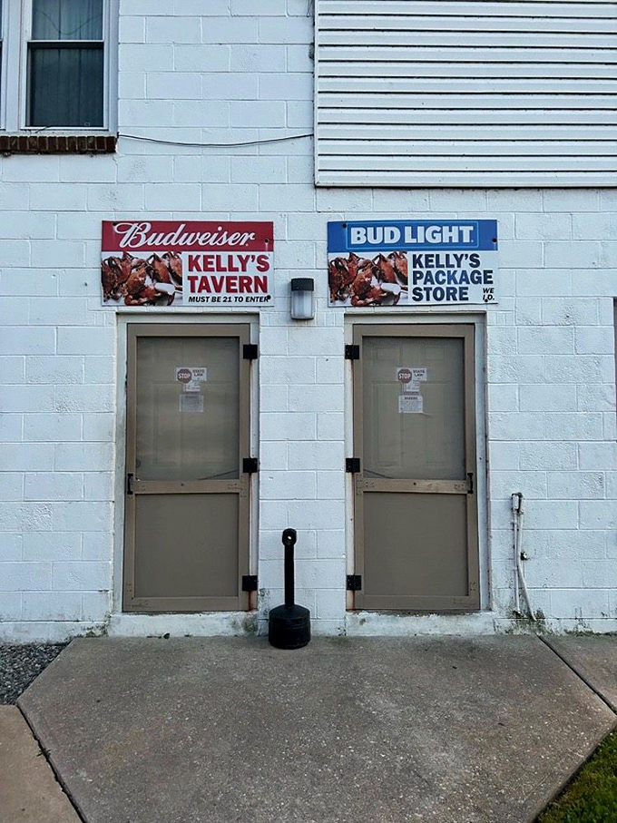 Two doors, two promises: fresh seafood inside the tavern or packaged libations to go. Either way, you're leaving happier than you arrived.