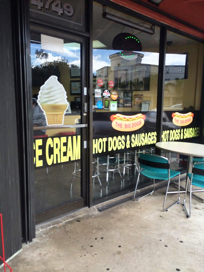 The promise of ice cream and hot dogs on the storefront window is like a childhood dream that followed you into adulthood.
