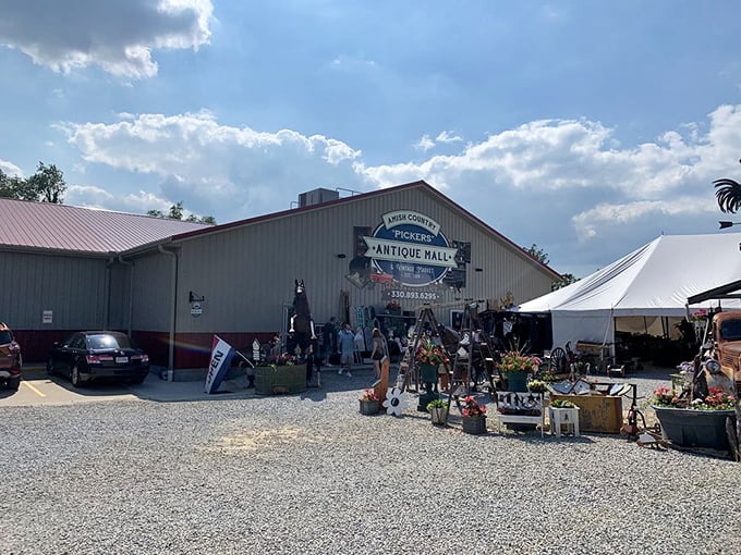 The mothership of memories! Pickers Antiques' exterior might be humble, but inside lies a universe of treasures waiting to be discovered.