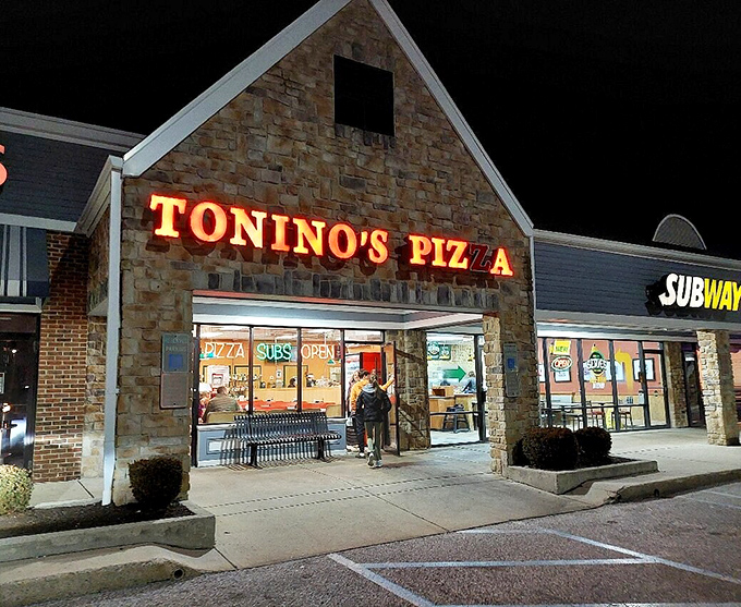 As night falls, Tonino's lights up like a culinary lighthouse, guiding hungry souls to safe harbor and excellent pizza.