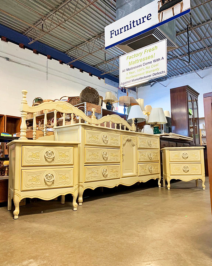 This cream-colored bedroom set isn't just furniture&mdash;it's the starting point for the French provincial bedroom you've been pinning on Pinterest.