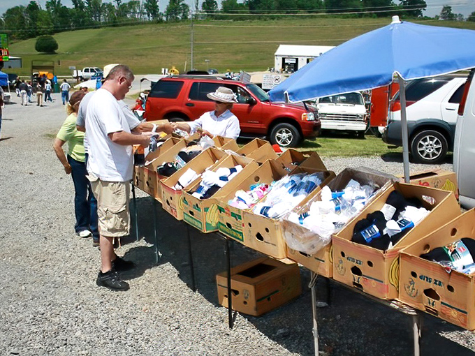Bargain hunting at its finest! These boxes of everyday essentials remind us that flea markets aren't just about antiques&mdash;they're about stretching those dollars too.