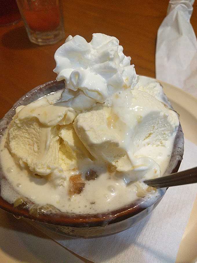 Ice cream melting into warm cobbler &ndash; a sweet finale that makes you wonder why you ever waste calories on fancy restaurant desserts.