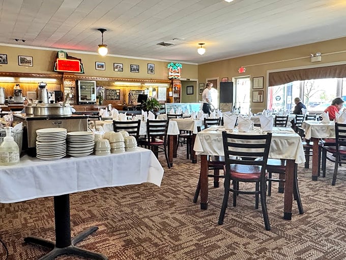 Another angle revealing the spacious dining room that accommodates everyone from truckers to touring motorcycle groups.