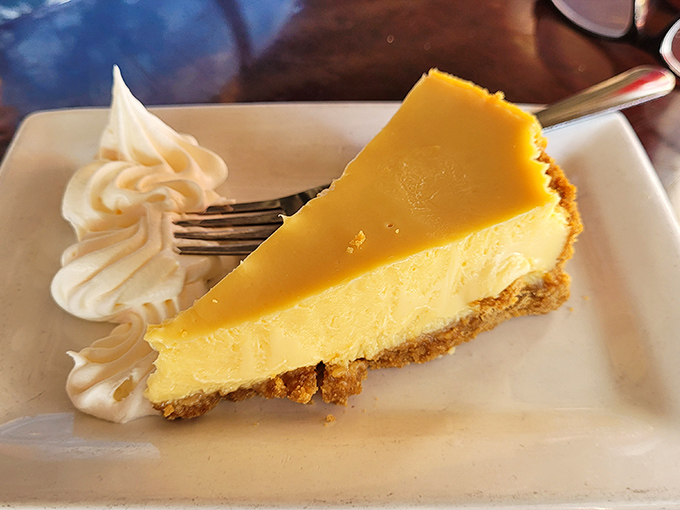 Key lime pie that strikes that perfect sweet-tart balance &ndash; the dessert equivalent of a perfect beach day, complete with graham cracker crust "sand" and whipped cream "clouds." 