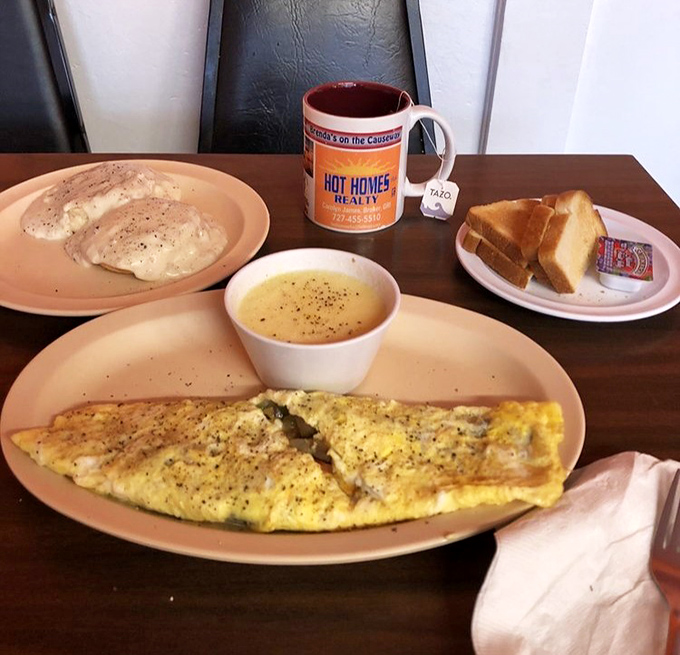 An omelet so generously stuffed, it's practically daring you to finish it &ndash; challenge accepted.