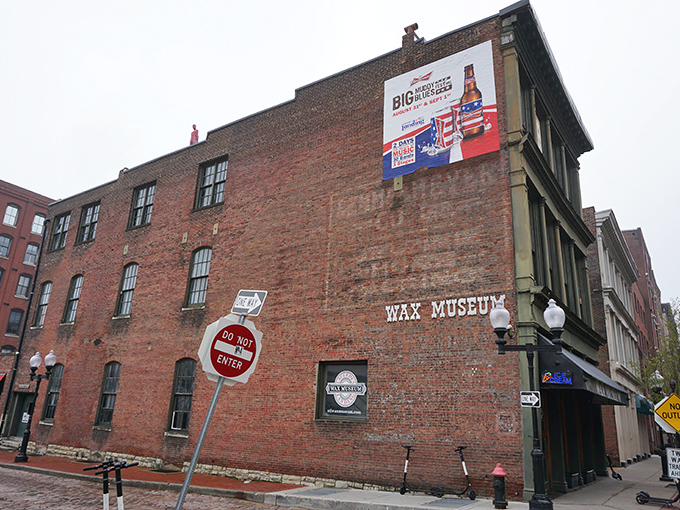 The historic brick building houses countless frozen moments in time. Its weathered exterior gives no hint of the wonderfully weird world inside.