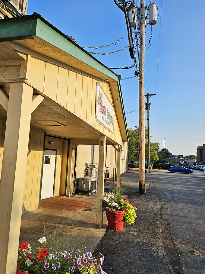 Even the flowers outside stand at attention, as if they too can smell the enchiladas and want to be invited to the party.