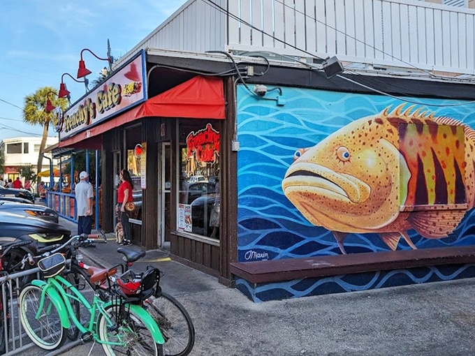 The exterior mural says it all&mdash;this place is serious about grouper. That fish isn't just decoration; it's practically the restaurant's mascot.