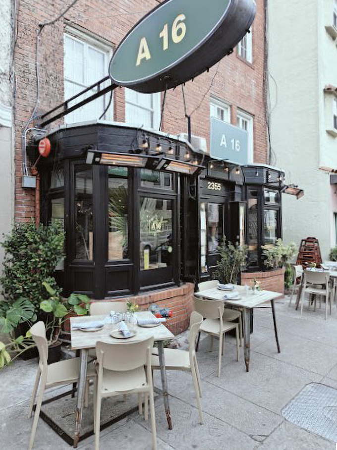 Sidewalk dining at A16 offers the perfect blend of Marina District people-watching with the intimate charm of a Campanian caf&eacute;.