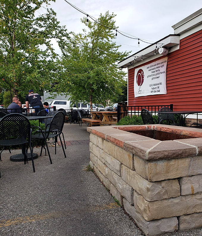 The outdoor patio &ndash; where fresh air makes everything taste better. Michigan summers were made for evenings spent here, with good food and better company.