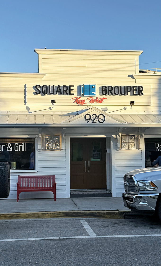 Square Grouper's unassuming exterior proves that the best steakhouses don't need neon signs to shine bright.