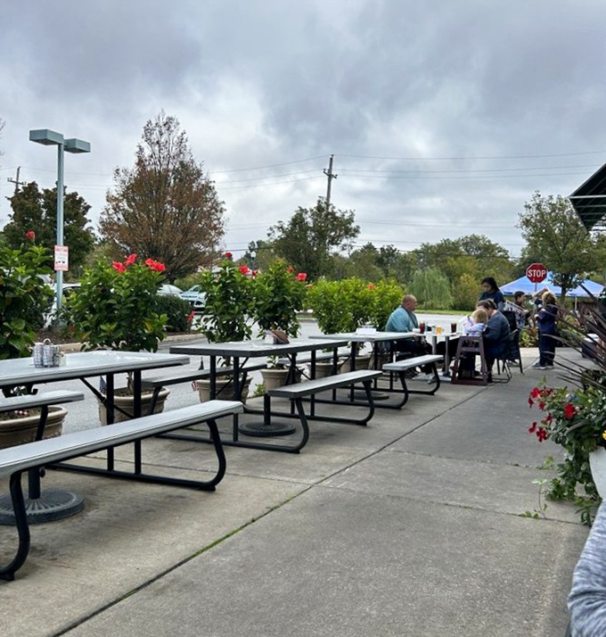 When Pennsylvania weather cooperates, outdoor seating becomes prime real estate. Fresh air makes the coffee taste even better.