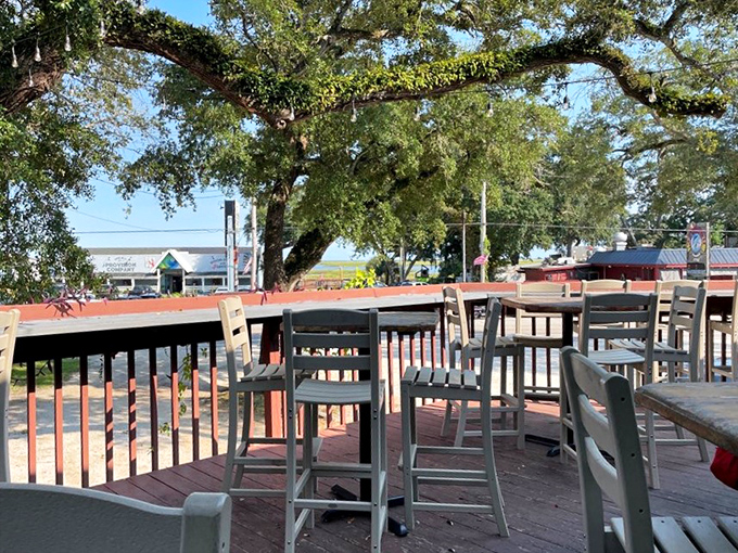 Outdoor seating where the coastal breeze enhances every bite. Because seafood always tastes better with a side of fresh air.