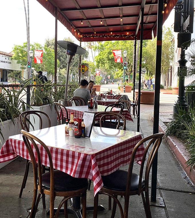Outdoor seating offers prime people-watching with a side of fresh air—the perfect setting for lingering over coffee while planning your next Santa Barbara adventure.