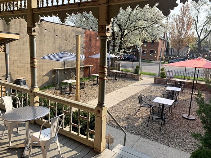 When the weather cooperates, this outdoor seating area becomes prime real estate. Nothing enhances barbecue like fresh air and the distant sound of other diners' satisfaction.