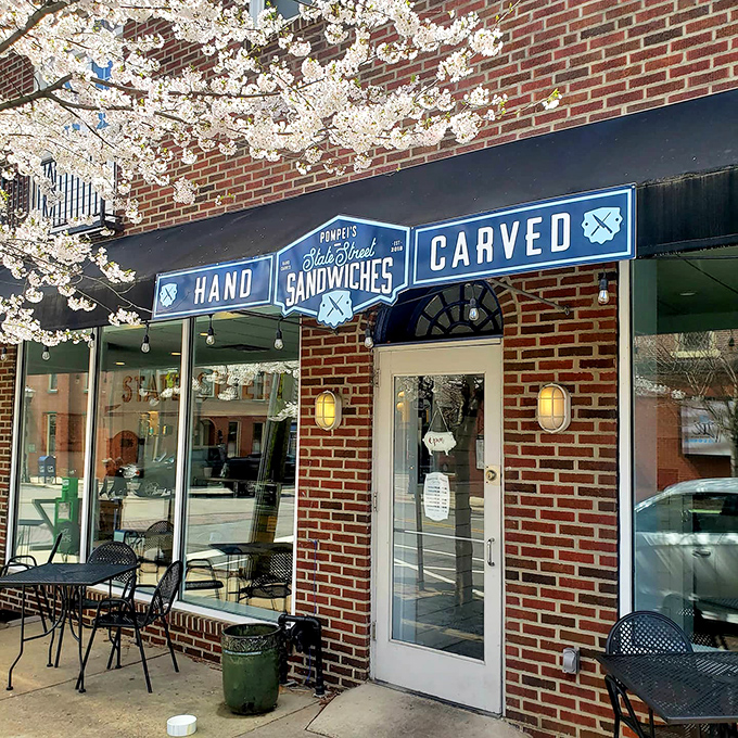Spring blossoms frame the entrance like Mother Nature's endorsement &ndash; even she knows where to find the best sandwiches in Media.