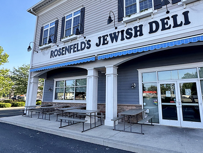 The blue-trimmed exterior with outdoor seating beckons like a siren song. "Abandon your diet, all ye who enter here."
