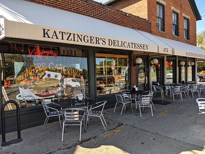 Outdoor seating for those who prefer their sandwich euphoria with a side of fresh air and people-watching in charming German Village.