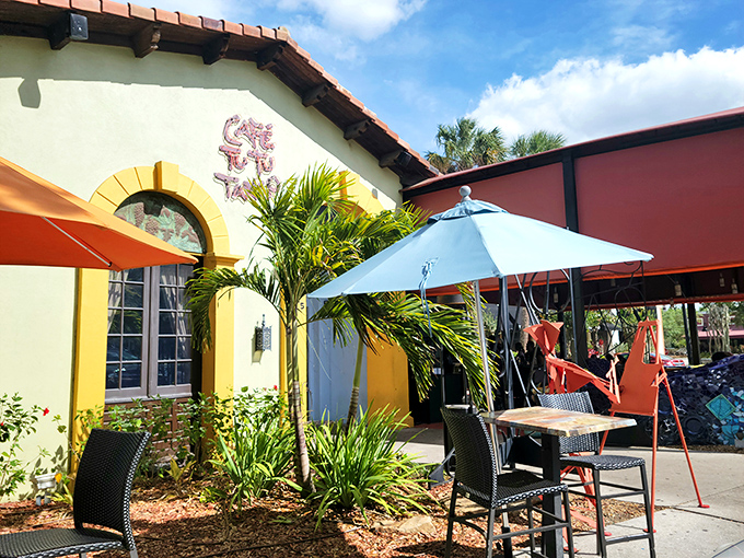Al fresco dining where Florida sunshine enhances every bite of international cuisine perfection.