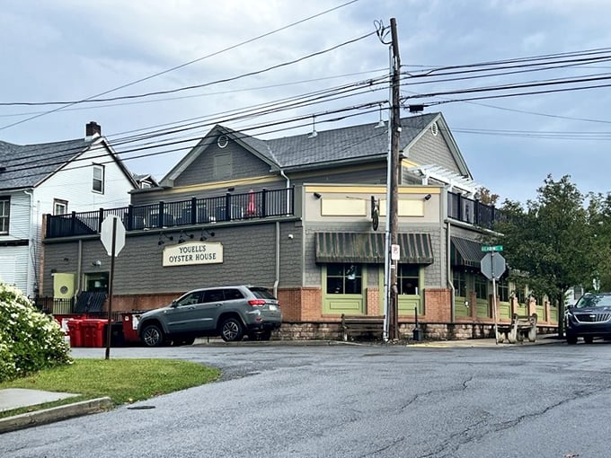 The restaurant's corner location makes it a neighborhood beacon for seafood lovers throughout the Lehigh Valley.