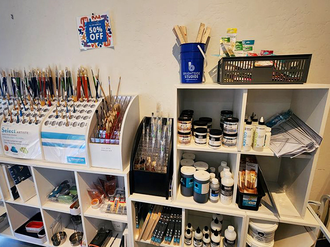 Artists rejoice! The well-organized art supply section offers everything from brushes to paints at prices that won't starve the creative spirit.