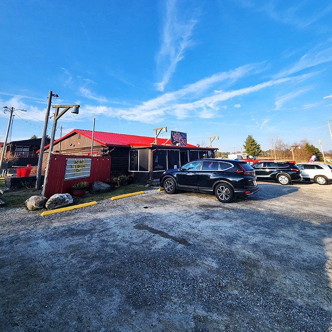 A parking lot that's rarely empty—the surest sign you've found something special. BBQ pilgrims know to follow the smoke signals.